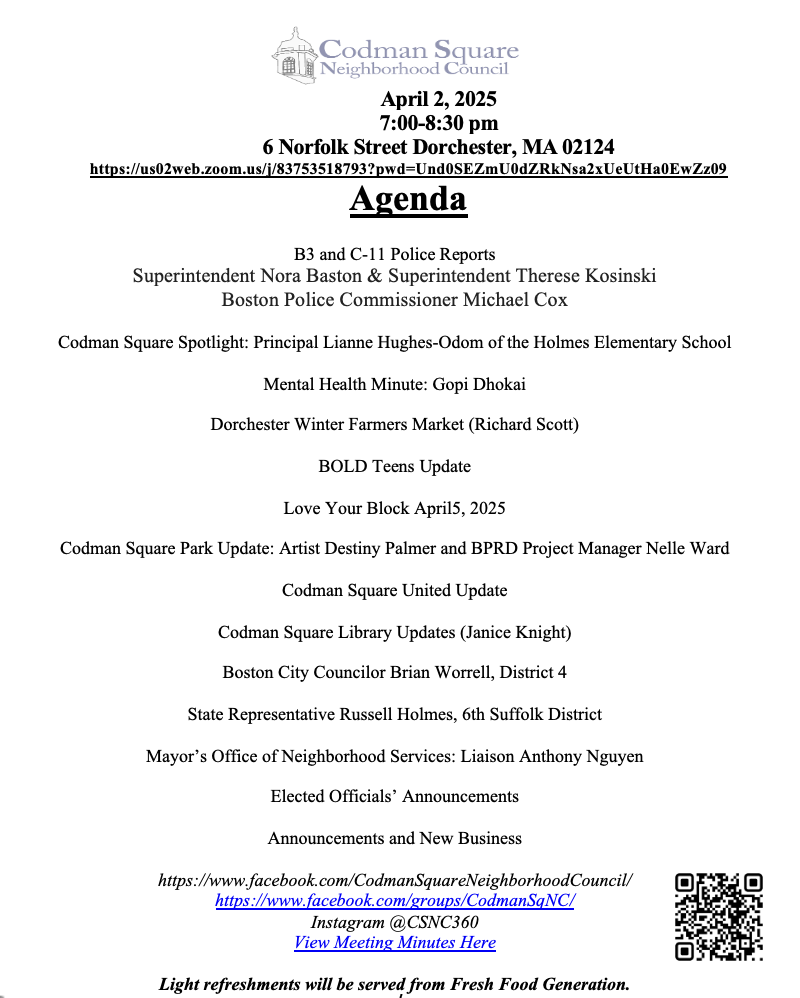 Codman Square Neighborhood Council – Improving the quality of life in ...